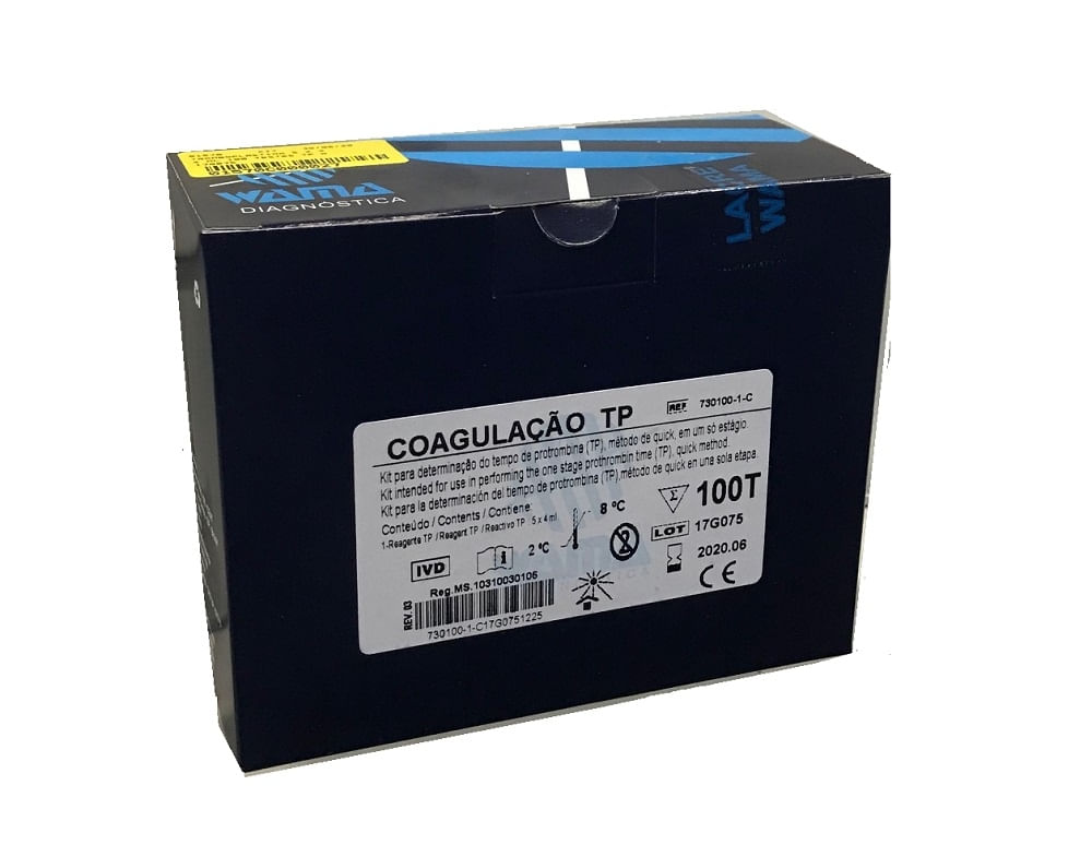 TROMBOPLASTINA (TP) 5 X 4 ML 730100-1 100 TESTES WAMA - Centerlab ...